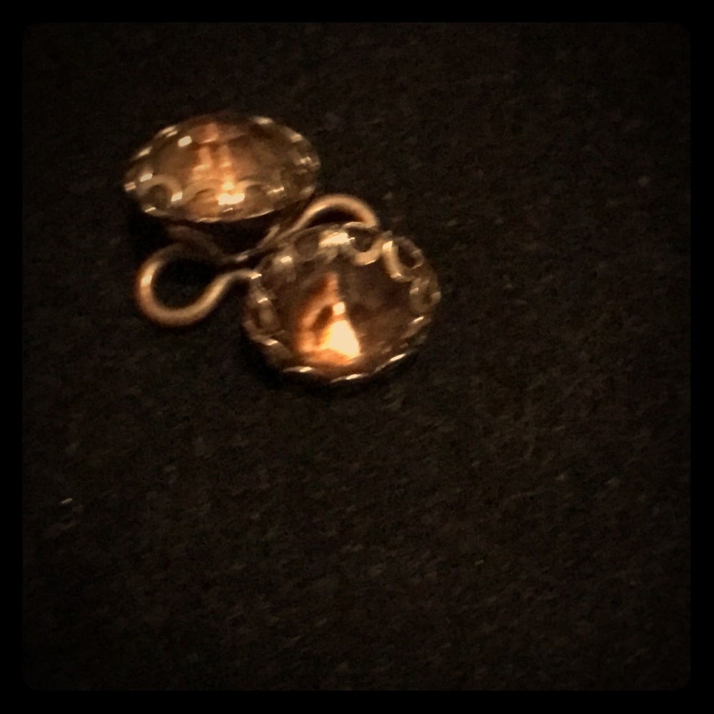 Vintage Sterling Silver &Topaz Buttons - Gem